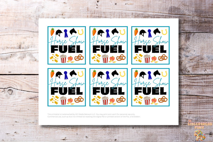 Horse Show Fuel Printable Gift Tags – The Gingerbread Pony